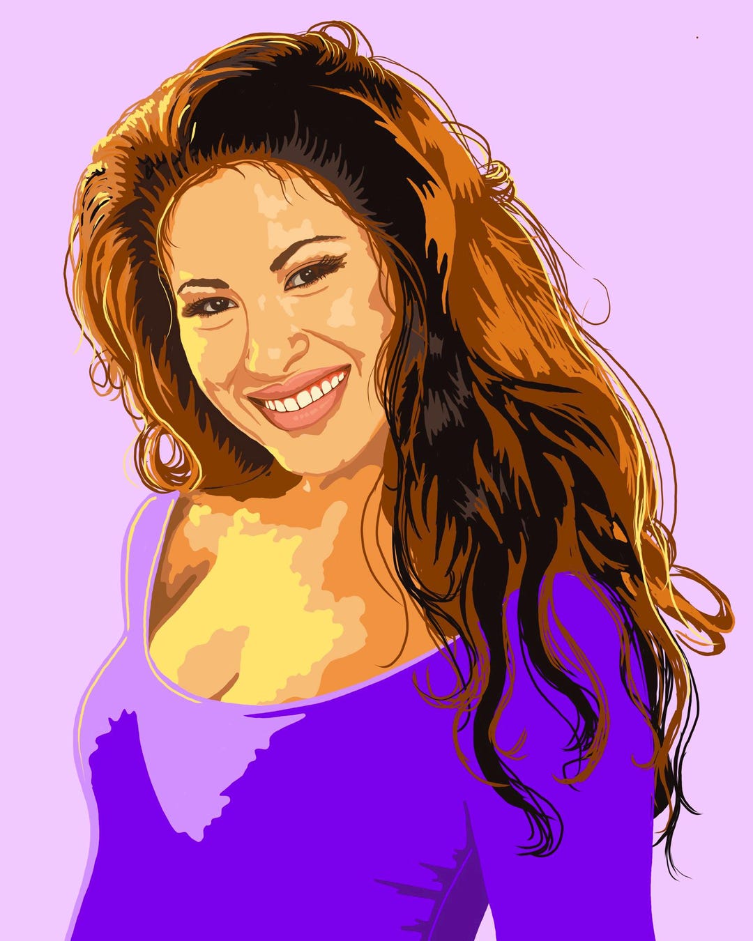 Selena Portrait - Latina Singer and Fashionista - the Queen of Tejano ...