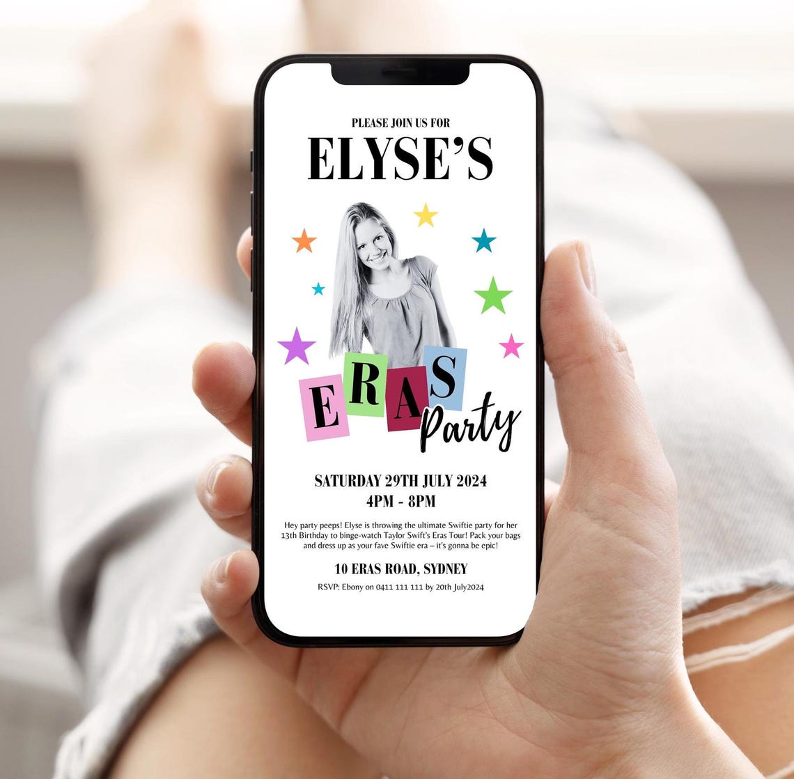 Eras Party Birthday Invitation Digital Eras Theme Party Animated ...