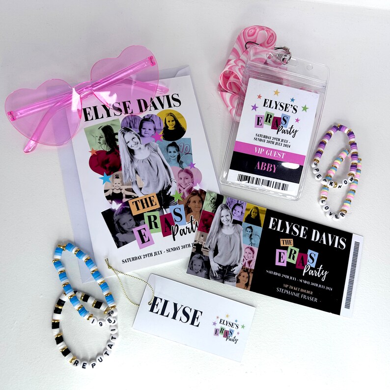 Eras Party Invitation Ultimate Bundle Personalised Birthday Era Ticket ...