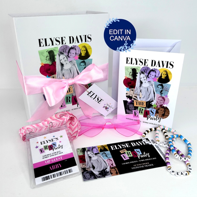 Eras Party Invitation Ultimate Bundle Personalised Birthday Era Ticket ...