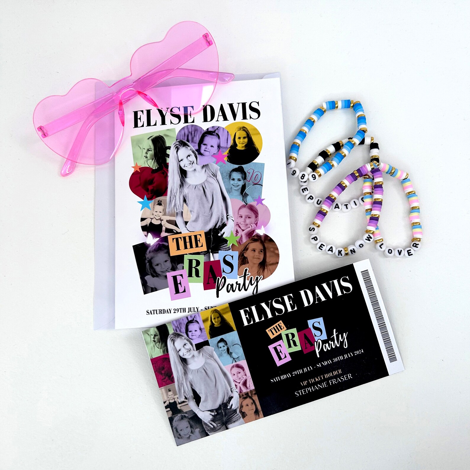 Eras Party Invitation Bundle Personalised Birthday Era Ticket Invite ...