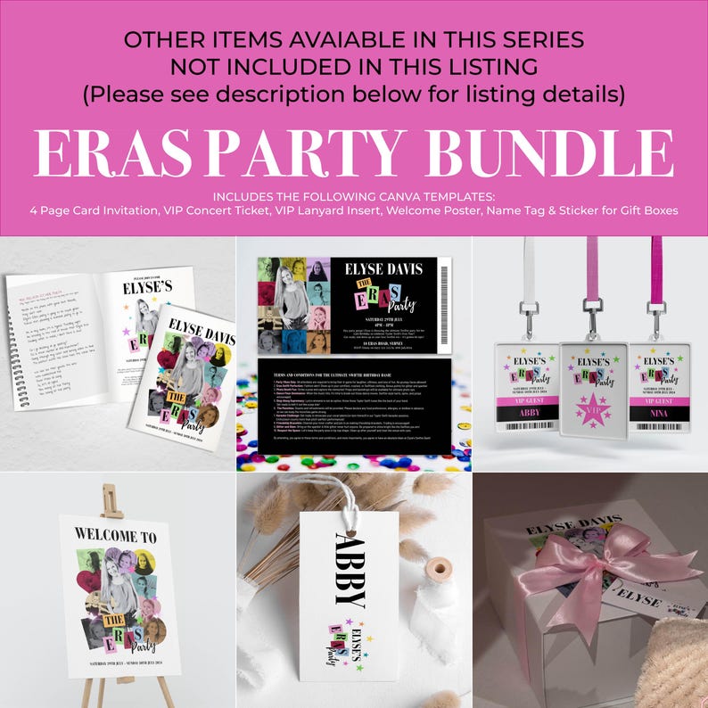 Eras Party Birthday Invitation Printable Eras Theme Party Idea Birthday ...