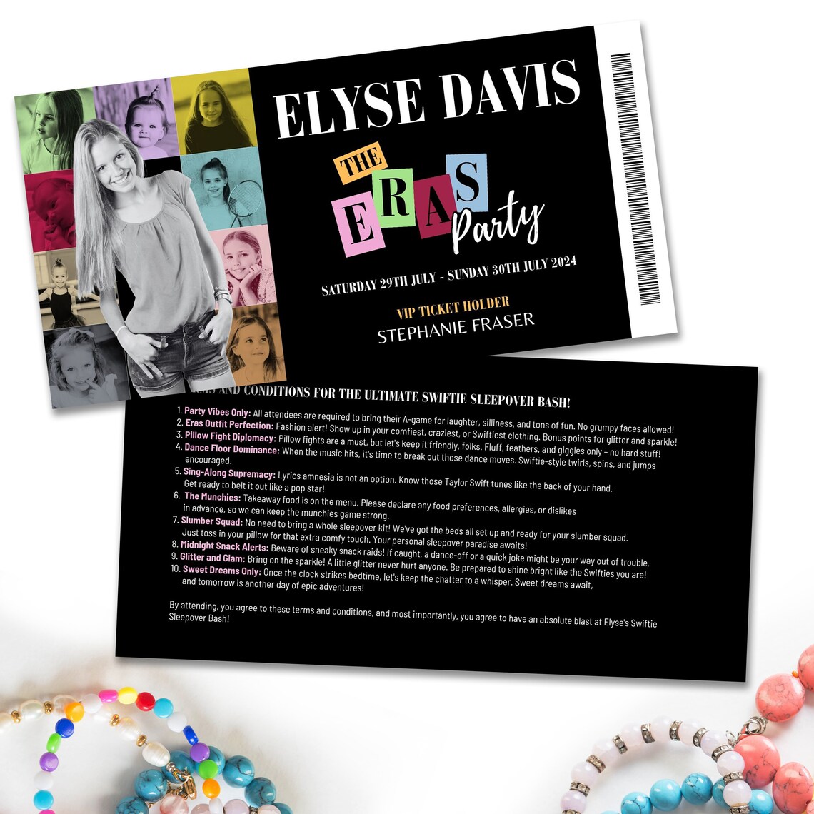Eras Party Invitation Bundle Personalised Birthday Era Ticket Invite ...