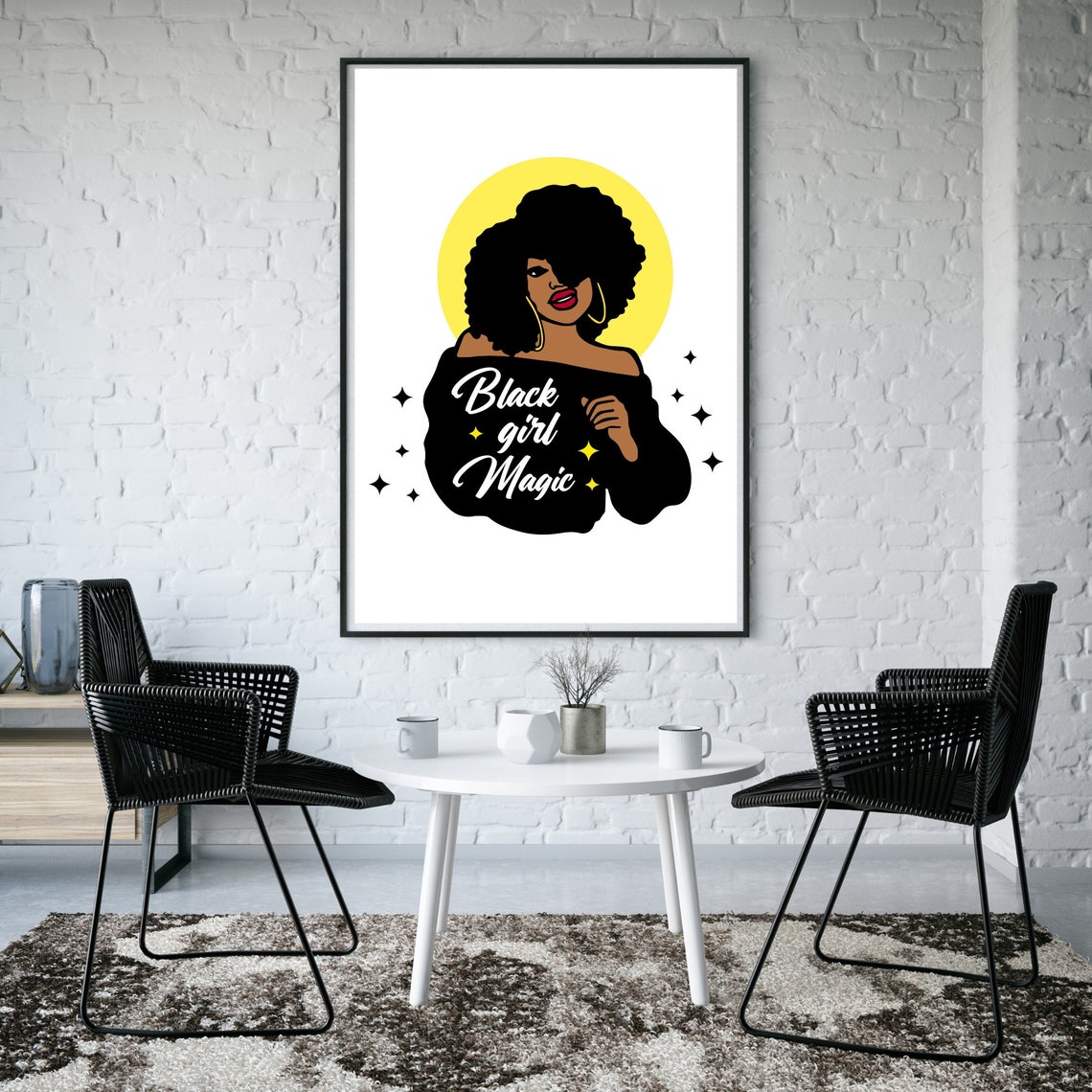 Black Girl Magic Wall Art, Black Woman Art, Afrocentric Wall Art, Black ...