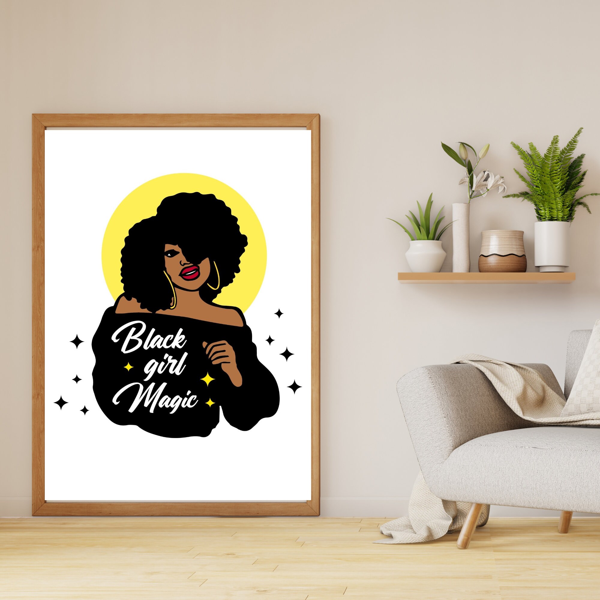Black Girl Magic Wall Art, Black Woman Art, Afrocentric Wall Art, Black Girl Magic, Black Girl ...