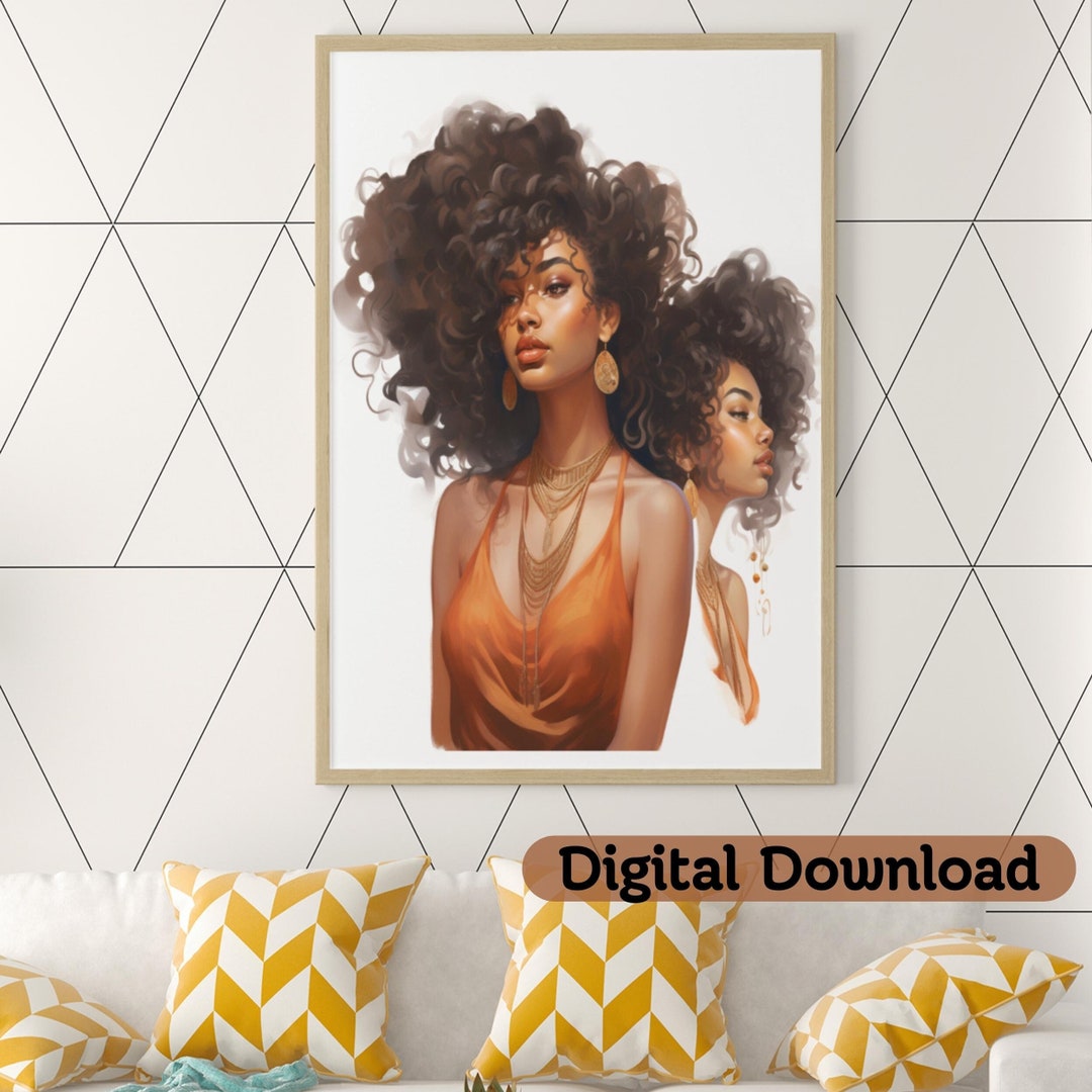 Black Woman Artwork, Lady Boss Printable, Modern Woman, Woman Art ...