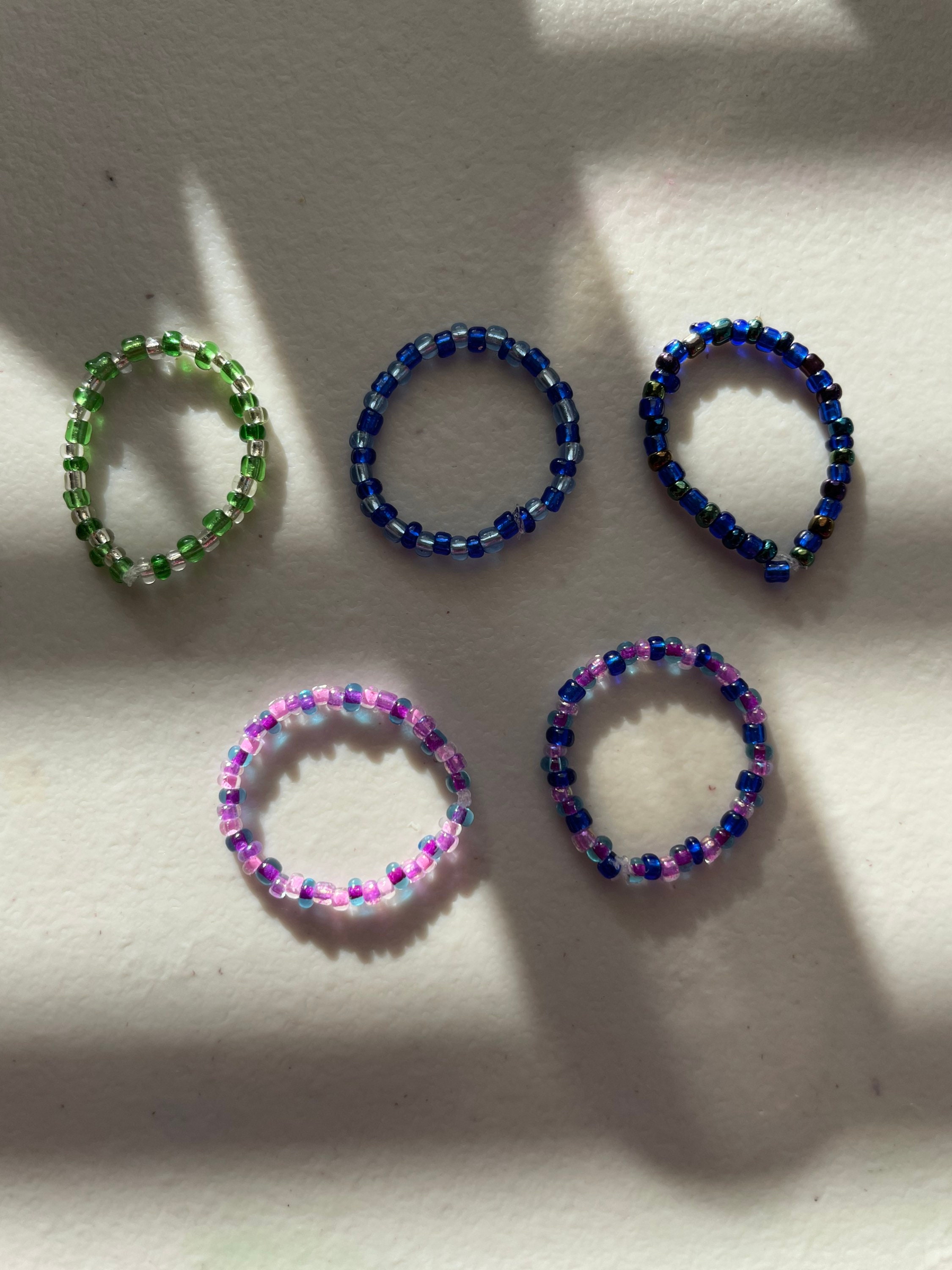 Customizable Dainty Seed Bead Rings - Etsy