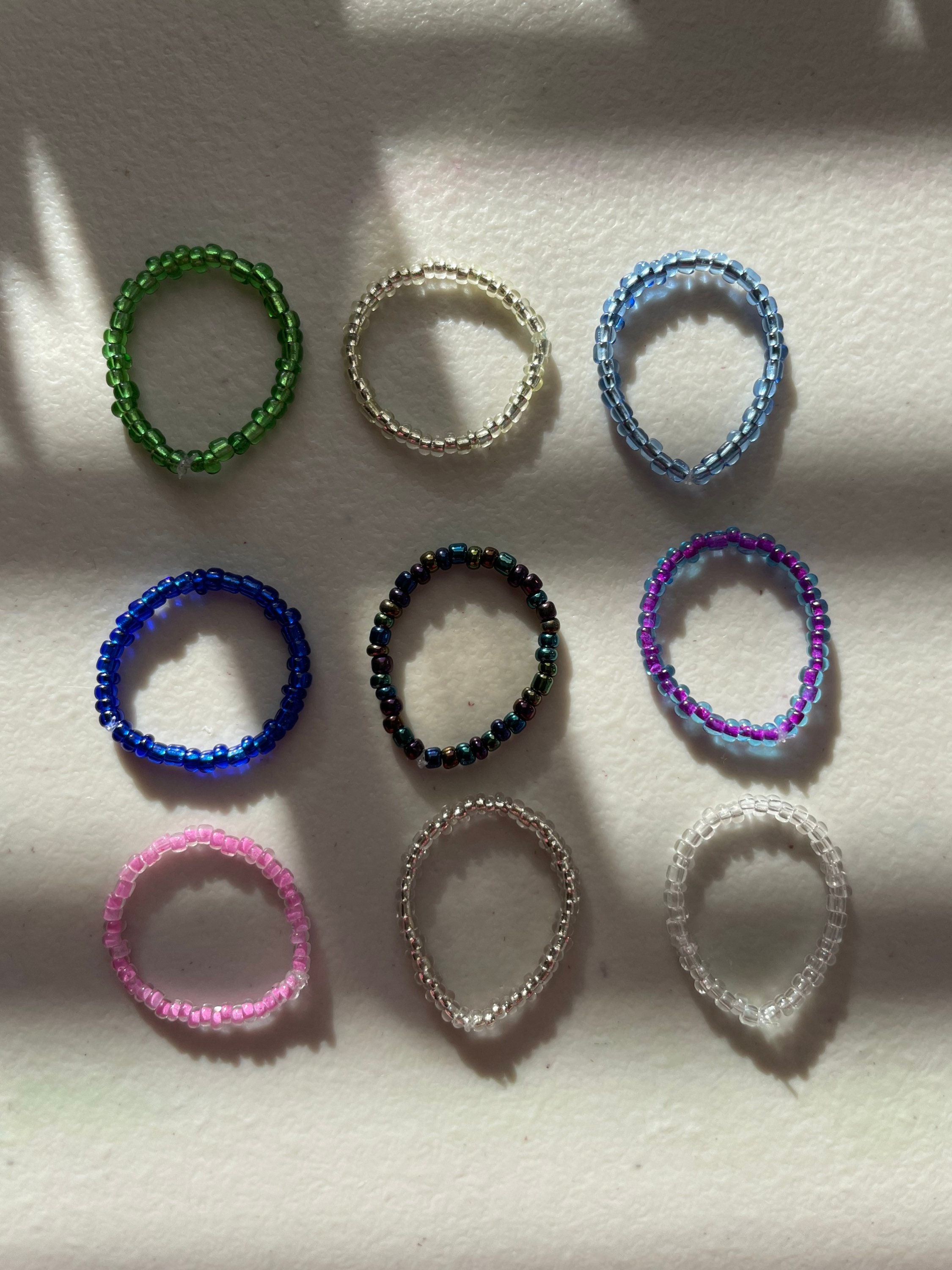 Customizable Dainty Seed Bead Rings - Etsy