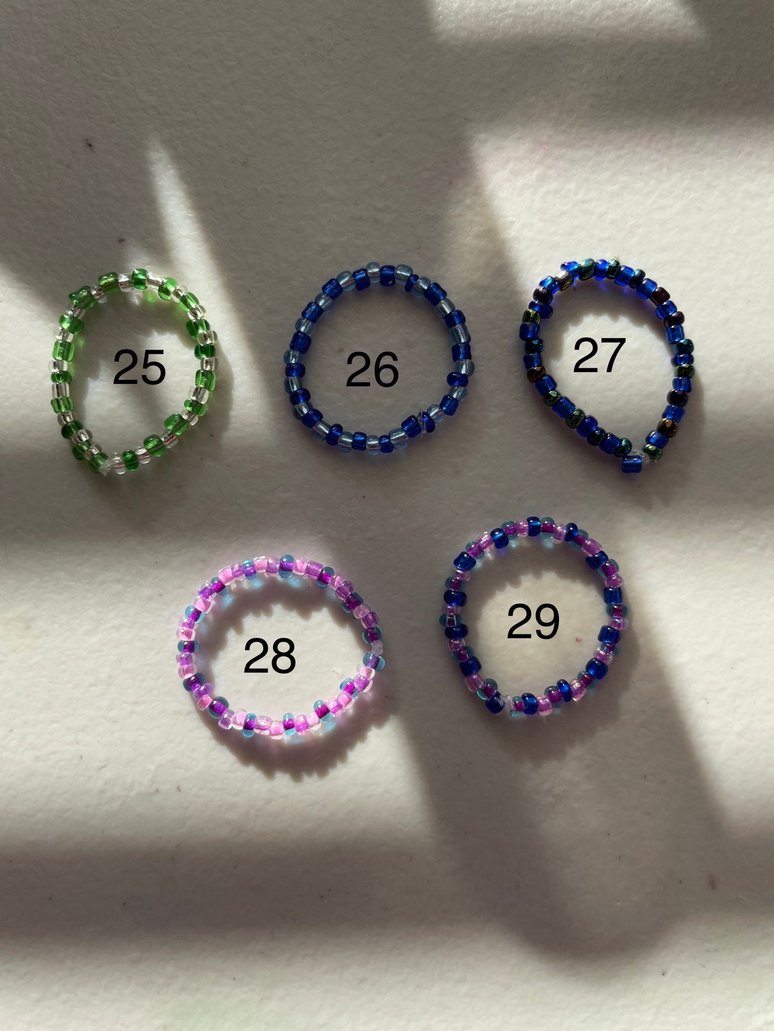 Customizable Dainty Seed Bead Rings - Etsy