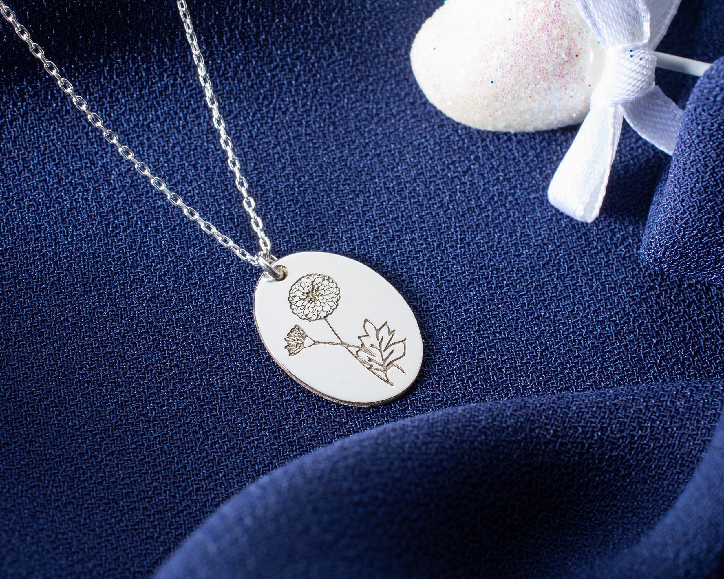 Personalized Birth Flower Necklace Birth Flower 925 Solid - Etsy