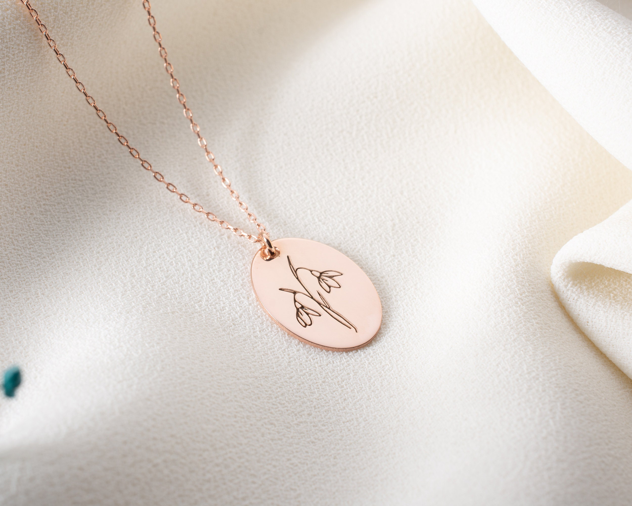 Personalized Birth Flower Necklace Birth Flower 925 Solid - Etsy