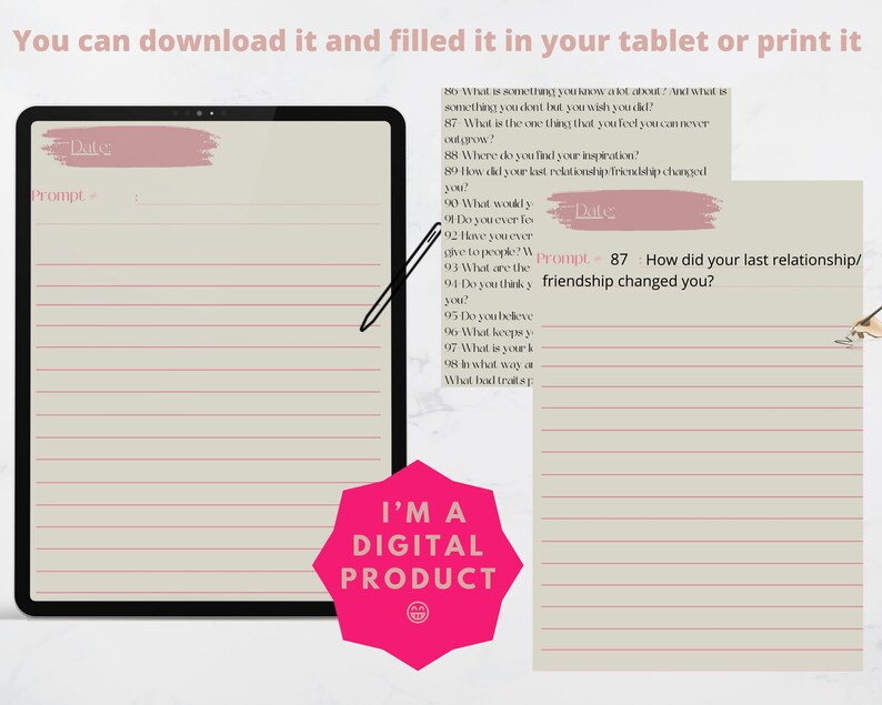 Printable Self Discovery Journal | 100 Journaling Prompts for Self ...