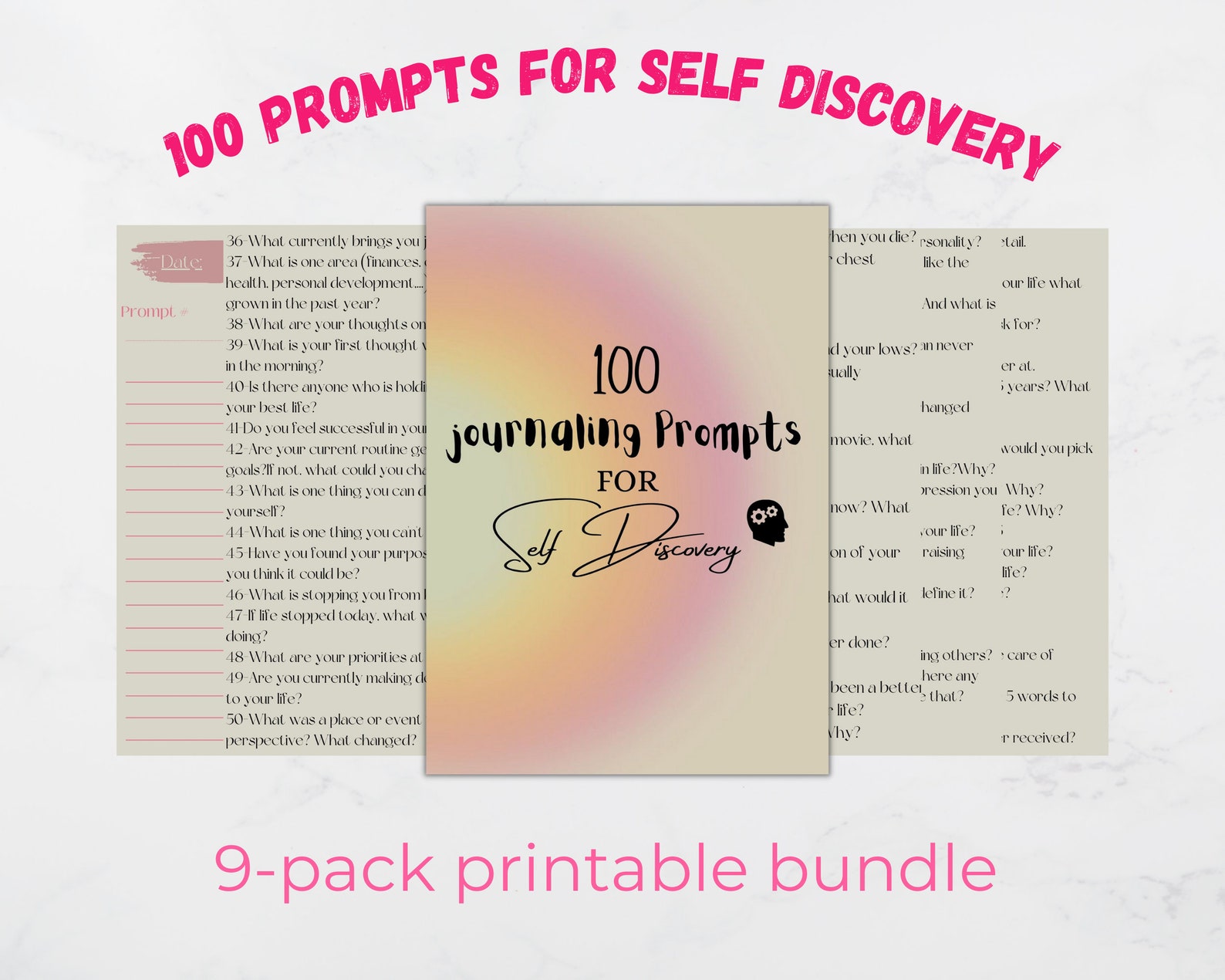 Printable Self Discovery Journal | 100 Journaling Prompts for Self ...