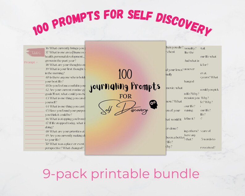 Printable Self Discovery Journal | 100 Journaling Prompts for Self ...