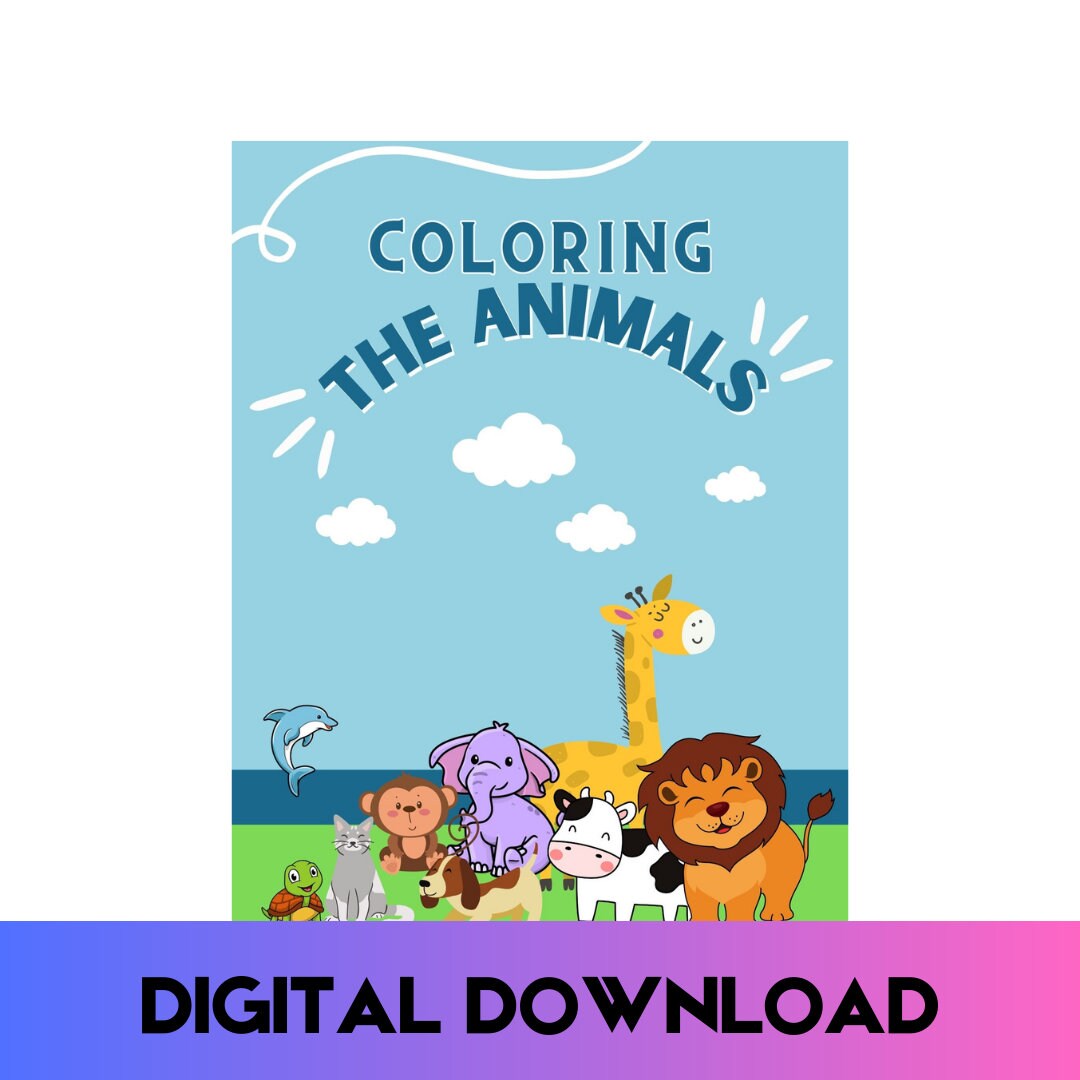 Animals Coloring Pages Book, Kids Activities, Instant Download ...