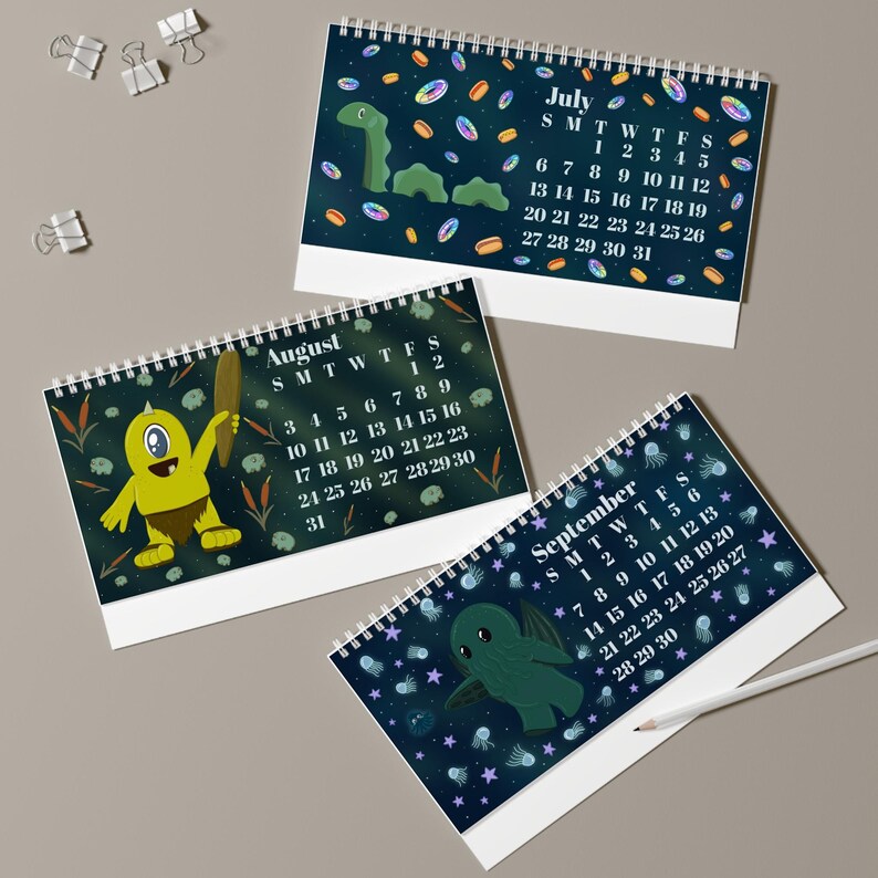 2025 Super Scary (adorable) Cryptids and Creatures Desktop Calendar ...