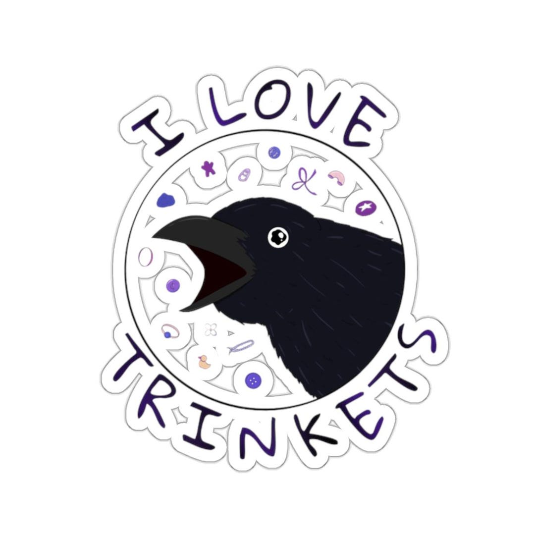 I Love Trinkets - Cute Crow Kiss Cut Sticker - Etsy