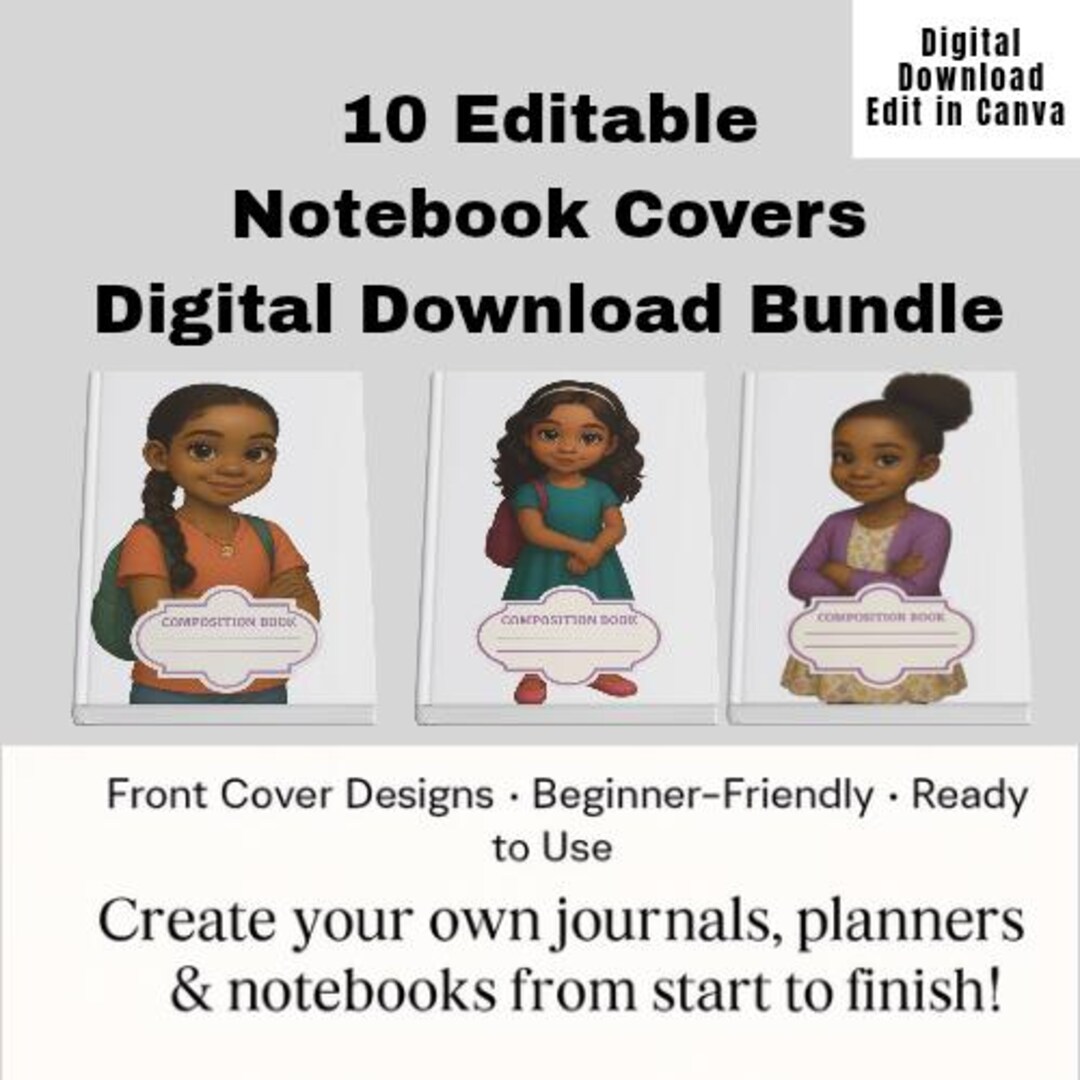 Editable Notebook Cover Bundle: Canva Templates (digital Download) - Etsy