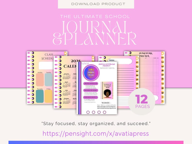 The Ultimate School Journal & Planner Digital Download Product - Etsy