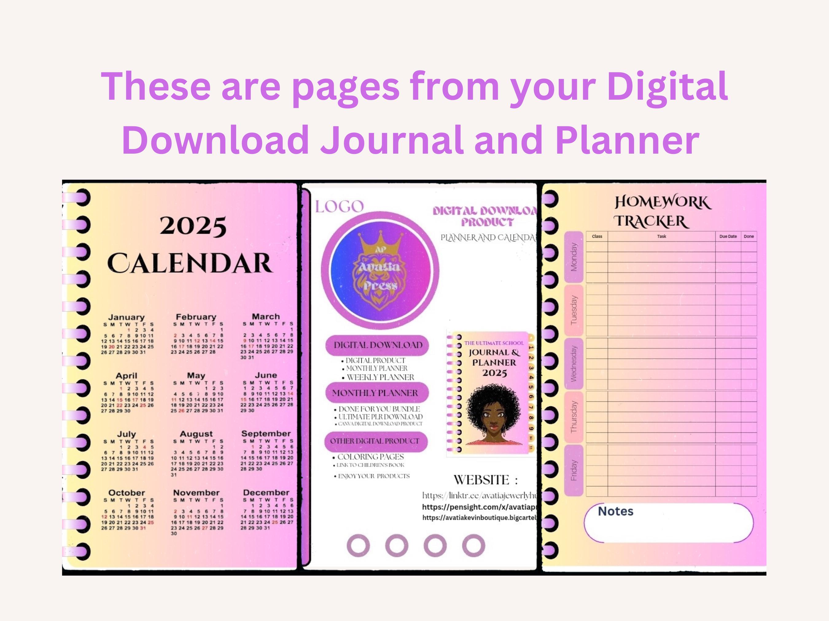 The Ultimate School Journal & Planner Digital Download Product - Etsy