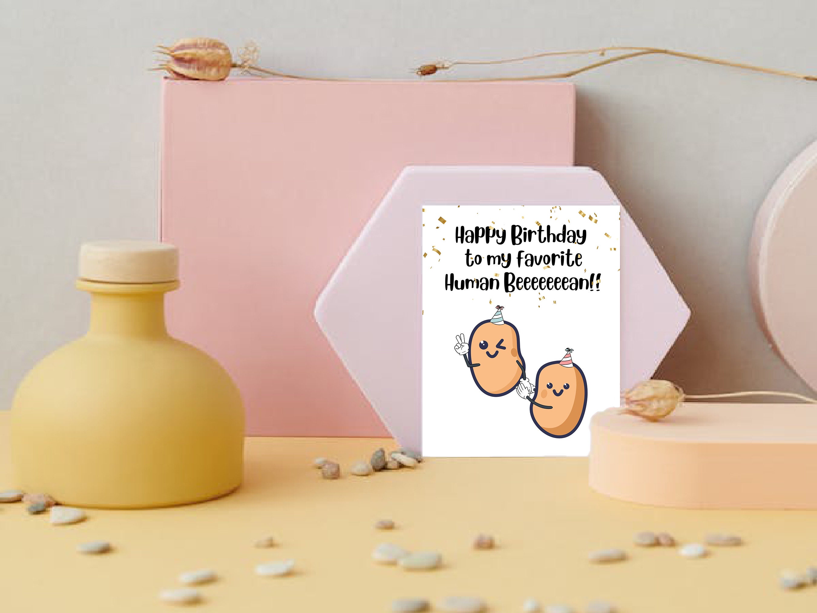 Human Bean Birthday Card Cute Birthday Bean Card Couples - Etsy