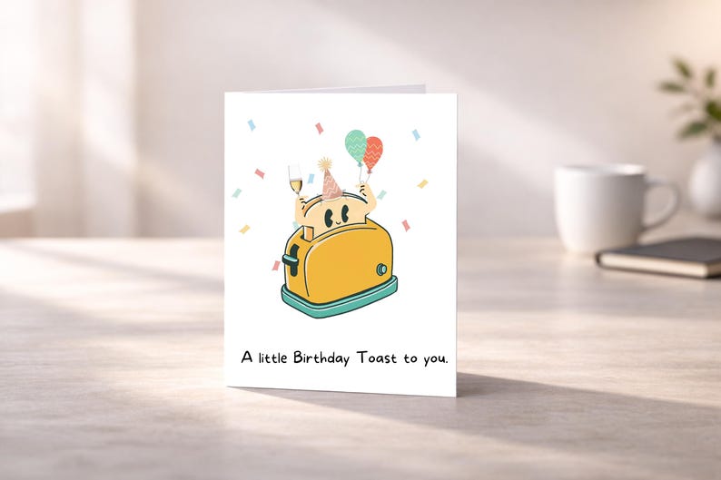 Funny Birthday Toast Card – Adorable Greeting, Celebration Design - Etsy
