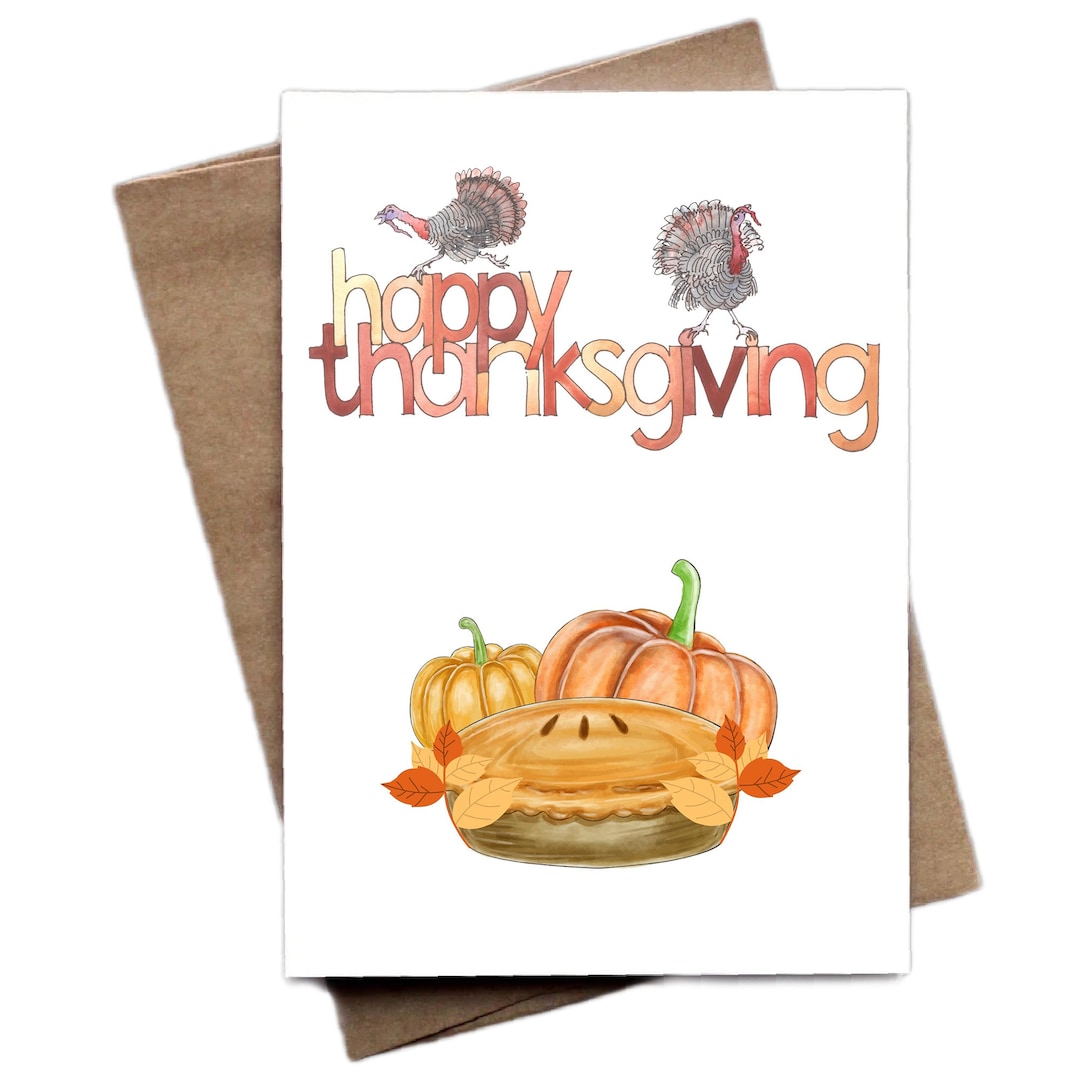 Printable Cute Thanksgiving Card Happy Thanksgiving Greeting - Etsy
