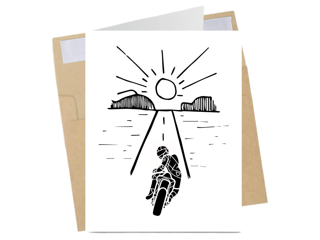 Biker Greeting Card, Motorcycle Birthday Card, Motorcyclist Card ...