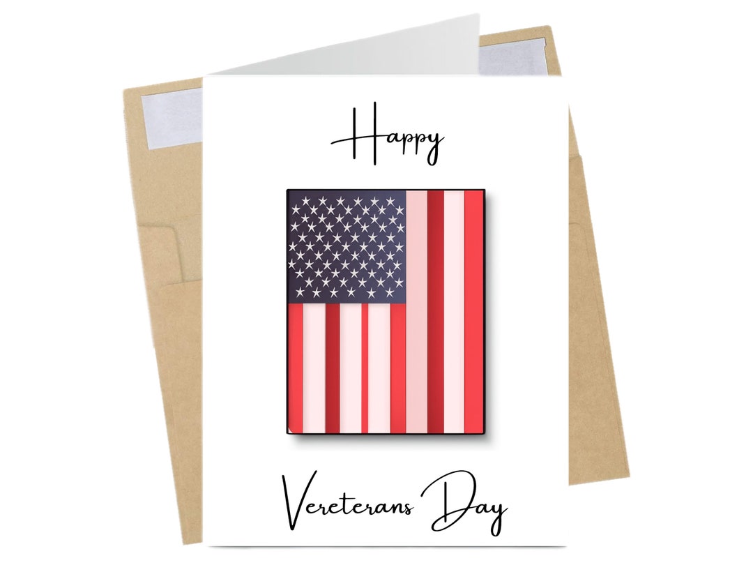 Veterans Day Greeting Card - Handmade Patriotic Card for Heroes - Etsy