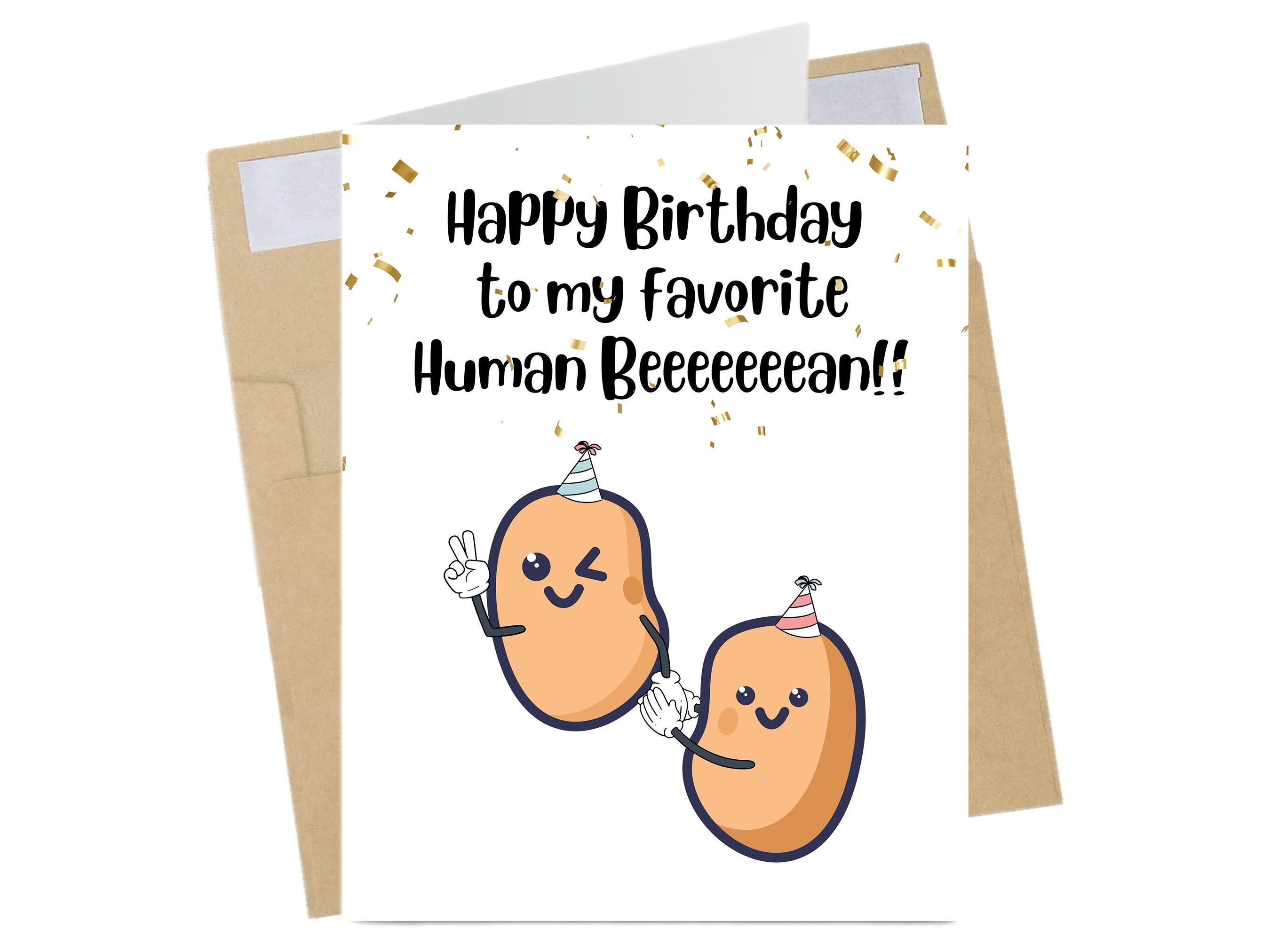 Human Bean Birthday Card Cute Birthday Bean Card Couples - Etsy