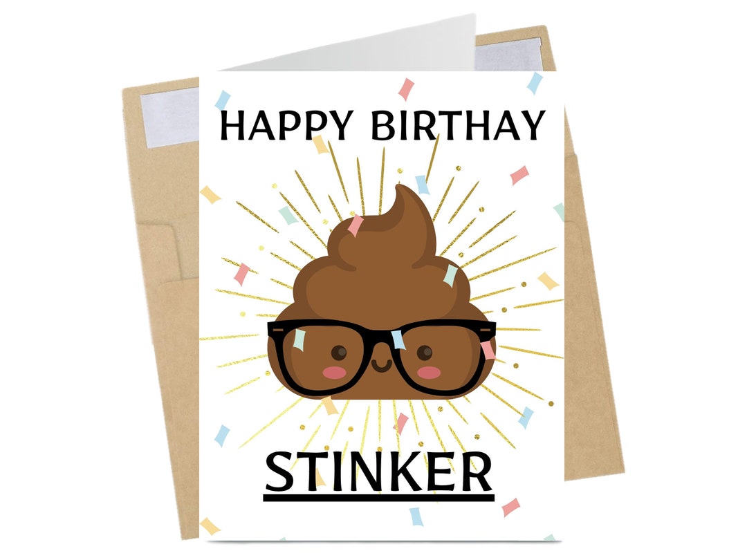 Funny Poop Emoji Birthday Card: Stinky Pun Gag Gift - Etsy