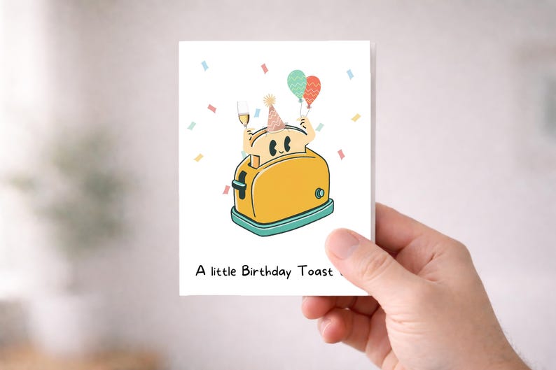 Funny Birthday Toast Card – Adorable Greeting, Celebration Design - Etsy