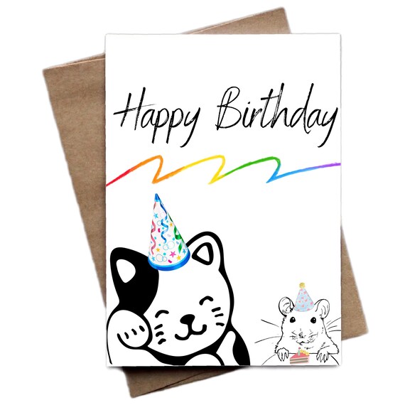 Printable Cat Birthday Card