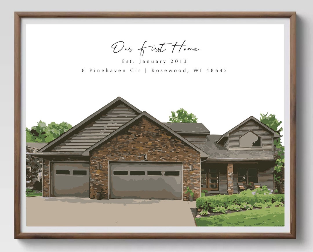 Custom Watercolor House Painting,our First Home, Personalized ...