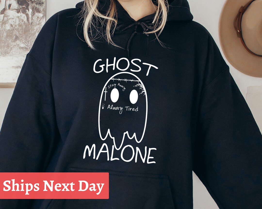 Ghost Malone Hoodie, Halloween Hoodie, Cute Ghost Sweater, Funny ...