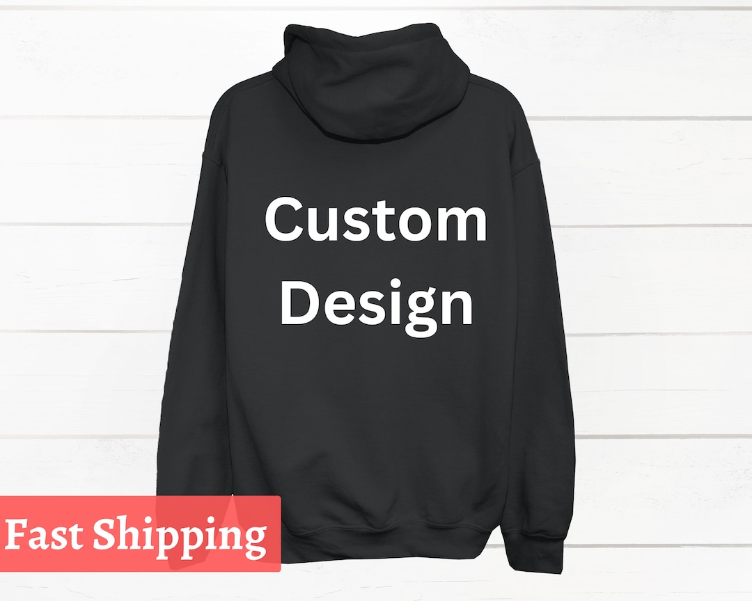 Custom Text Design Back Only Hoodie, Company Logo Back Hoodie ...