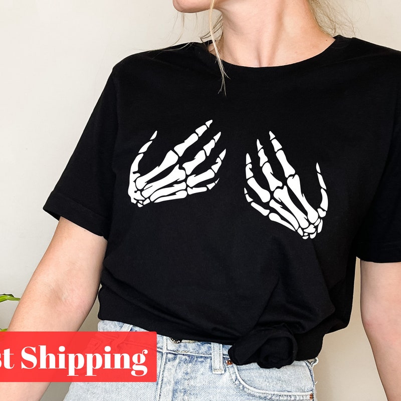 Skeleton Hands T Shirt - Etsy