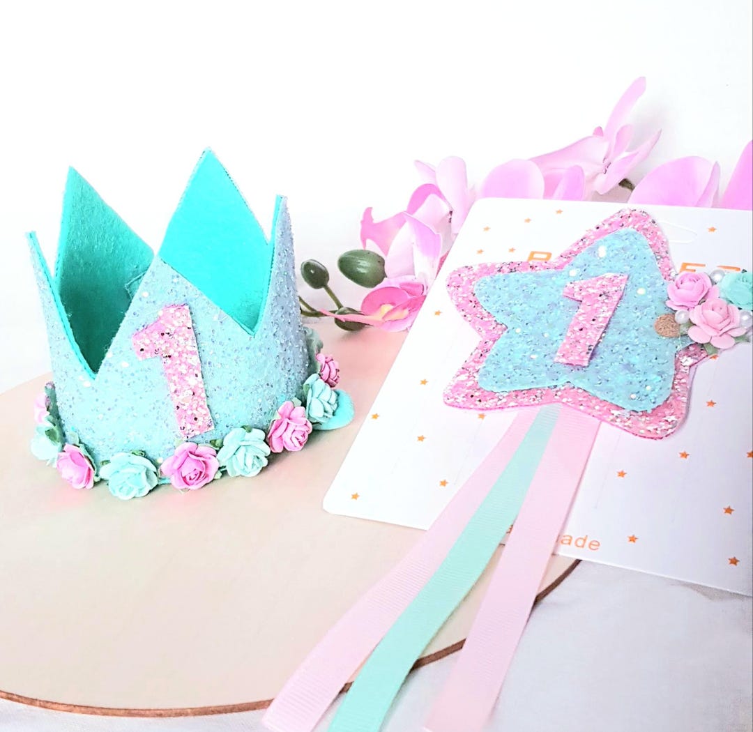 Birthday Crown, Cake Smash Crown, Glitter Birthday Crown, 1st Birthday ...