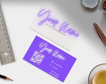 Neon Visit Card - Etsy