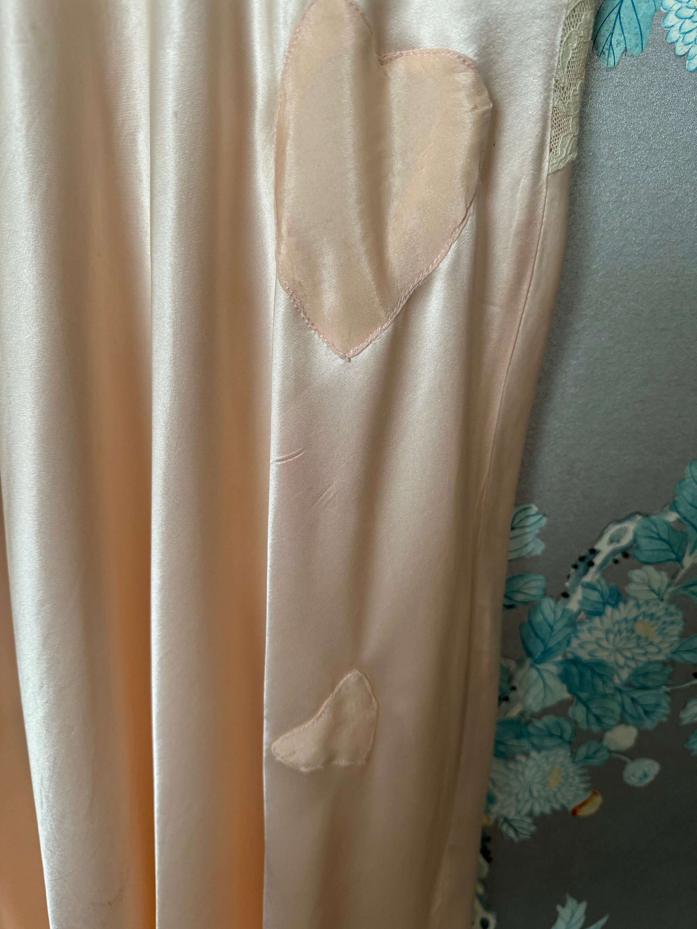 30s Negligee, Restored Beauty, Pink Silk Satin and Echo Lace, Classic ...