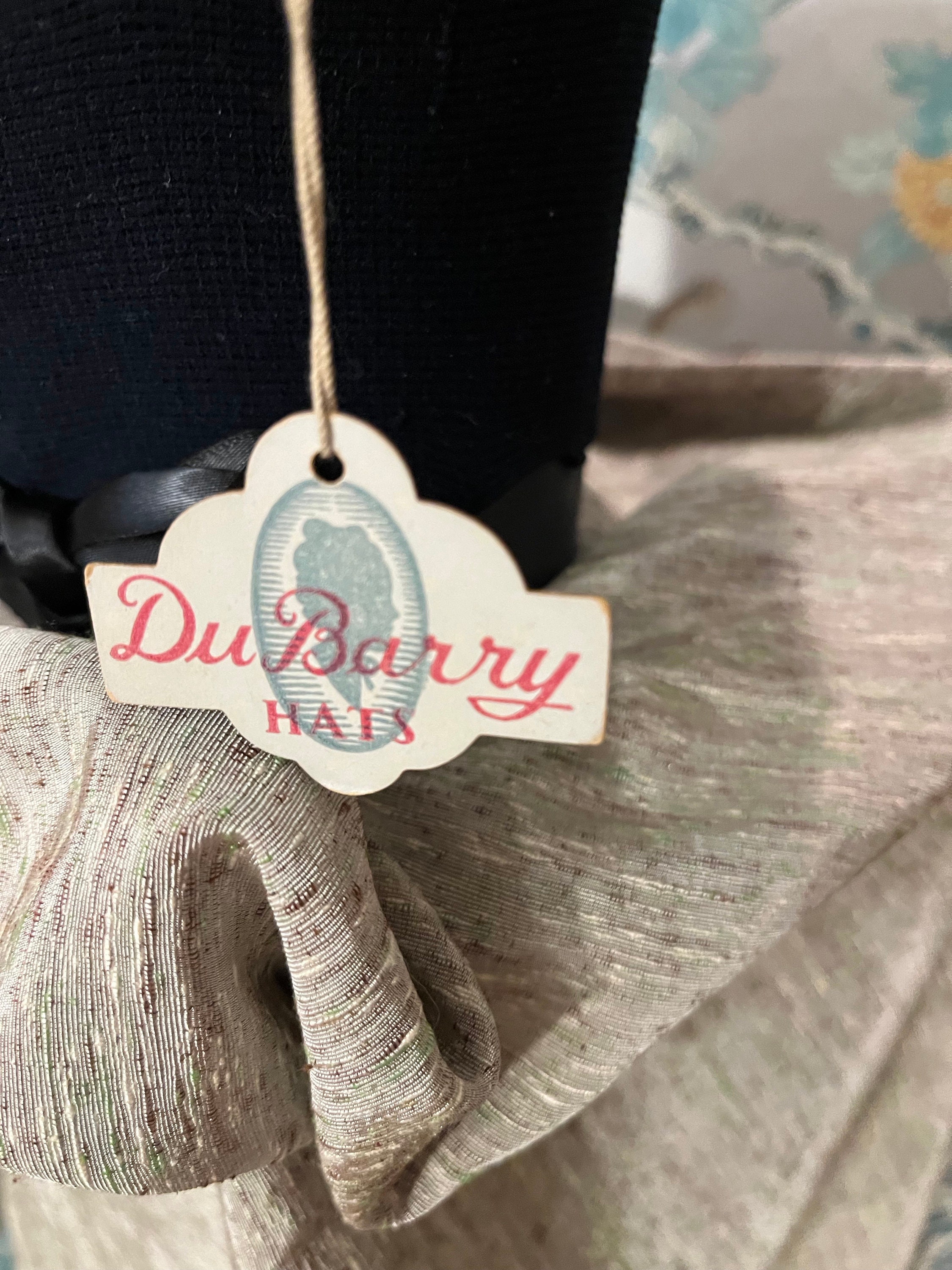 1930 Du Barry Hat With the Tag Still Attached. Black Felt With Baroque ...