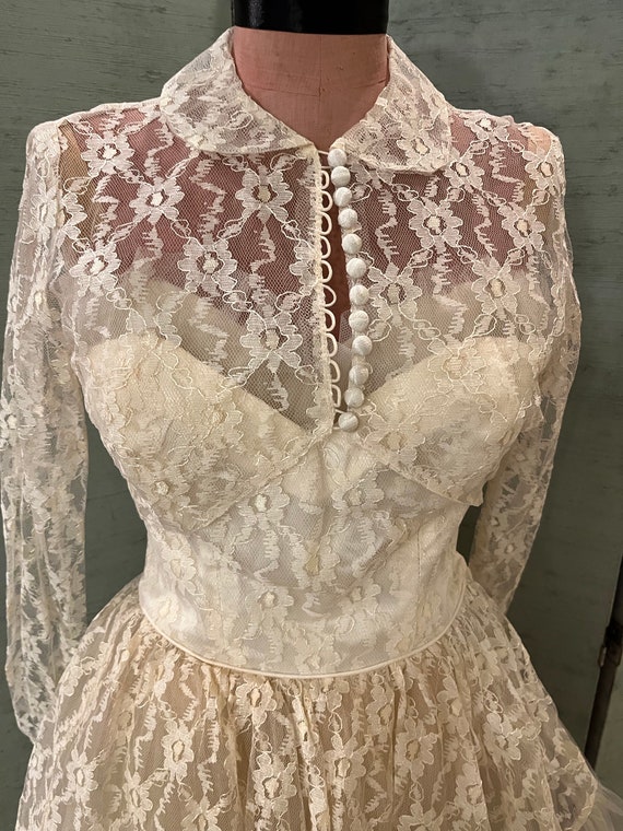 1950 Net Prom dress or wedding, ballerina length, str… - Gem