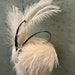 1920 Aigrette Feathered Hat, White and Black Feathers Rhinestone Pin ...