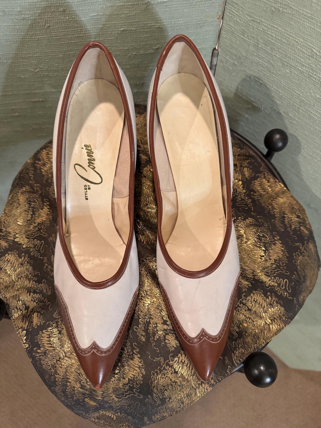 50’s Spectator Pumps in Off-white and Brown Leather - Etsy