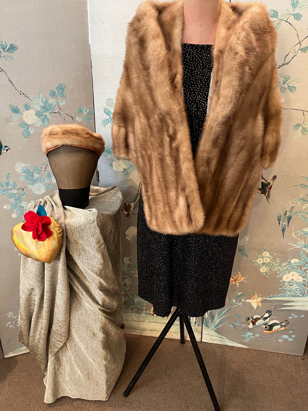 1960’s Mink Stole and Pillbox Hat With Matching Mink Band - Etsy