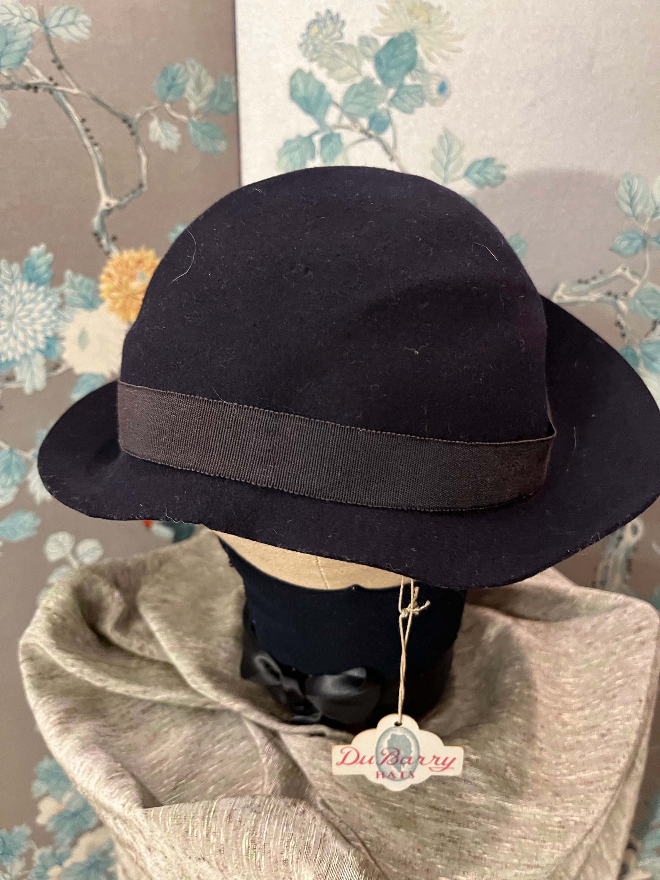 1930 Du Barry Hat With the Tag Still Attached. Black Felt With Baroque ...