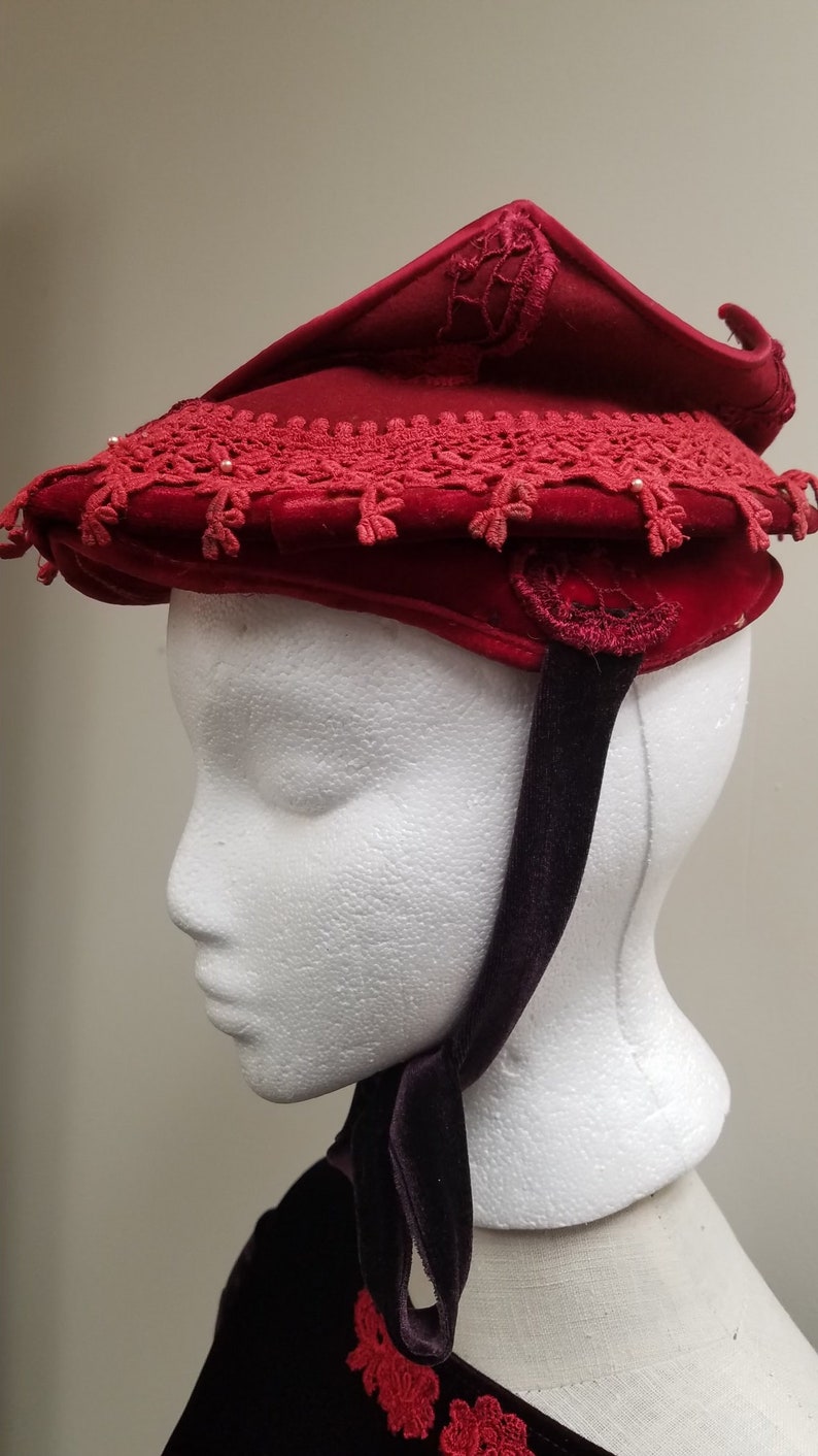 Medieval Burgundy-red Velour Gown - Etsy
