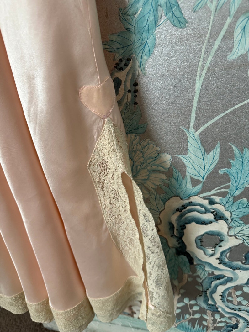 30s Negligee, Restored Beauty, Pink Silk Satin and Echo Lace, Classic ...
