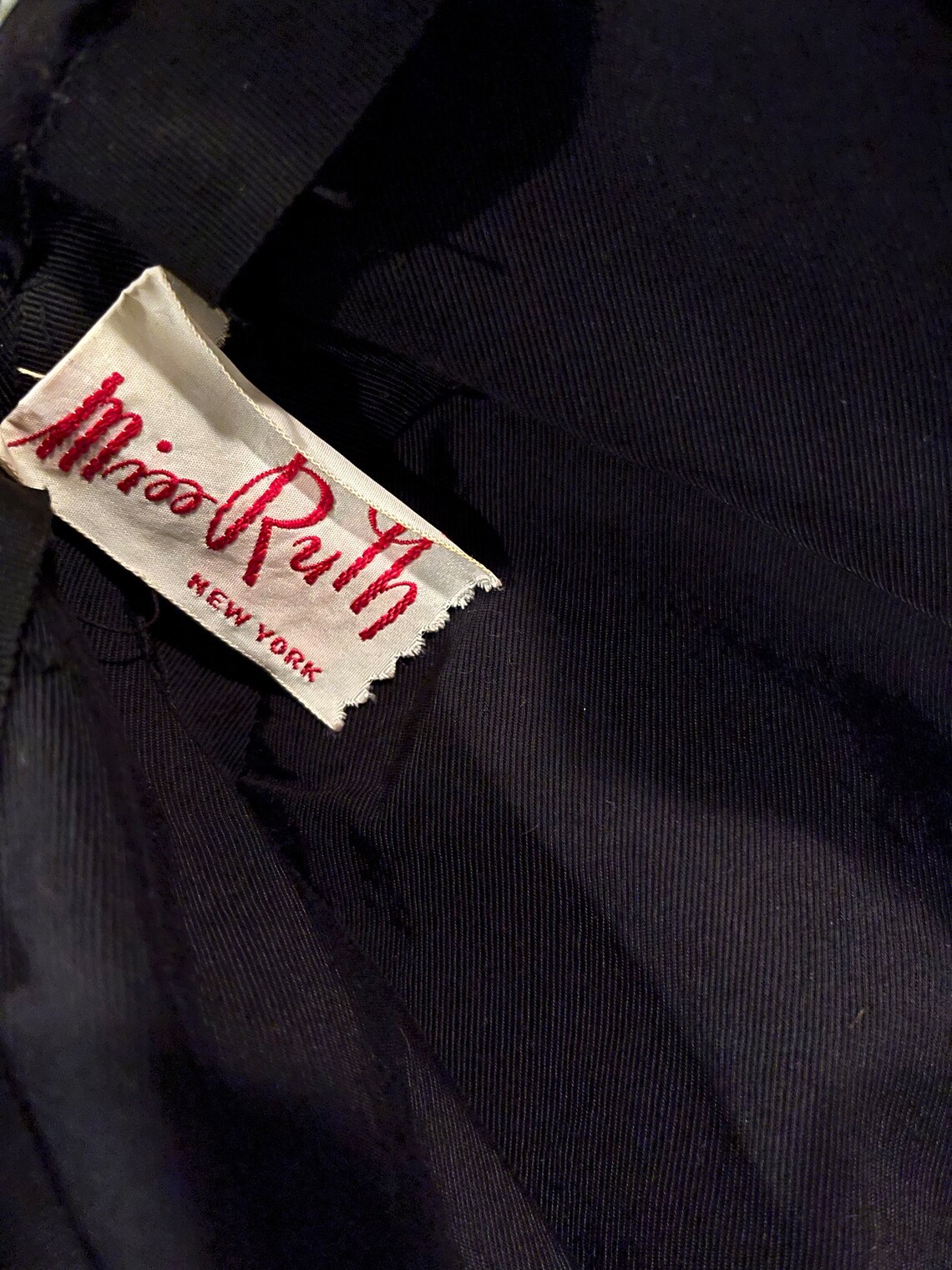 1960, Miss Ruth, Black Silk, Tufted Turban - Etsy