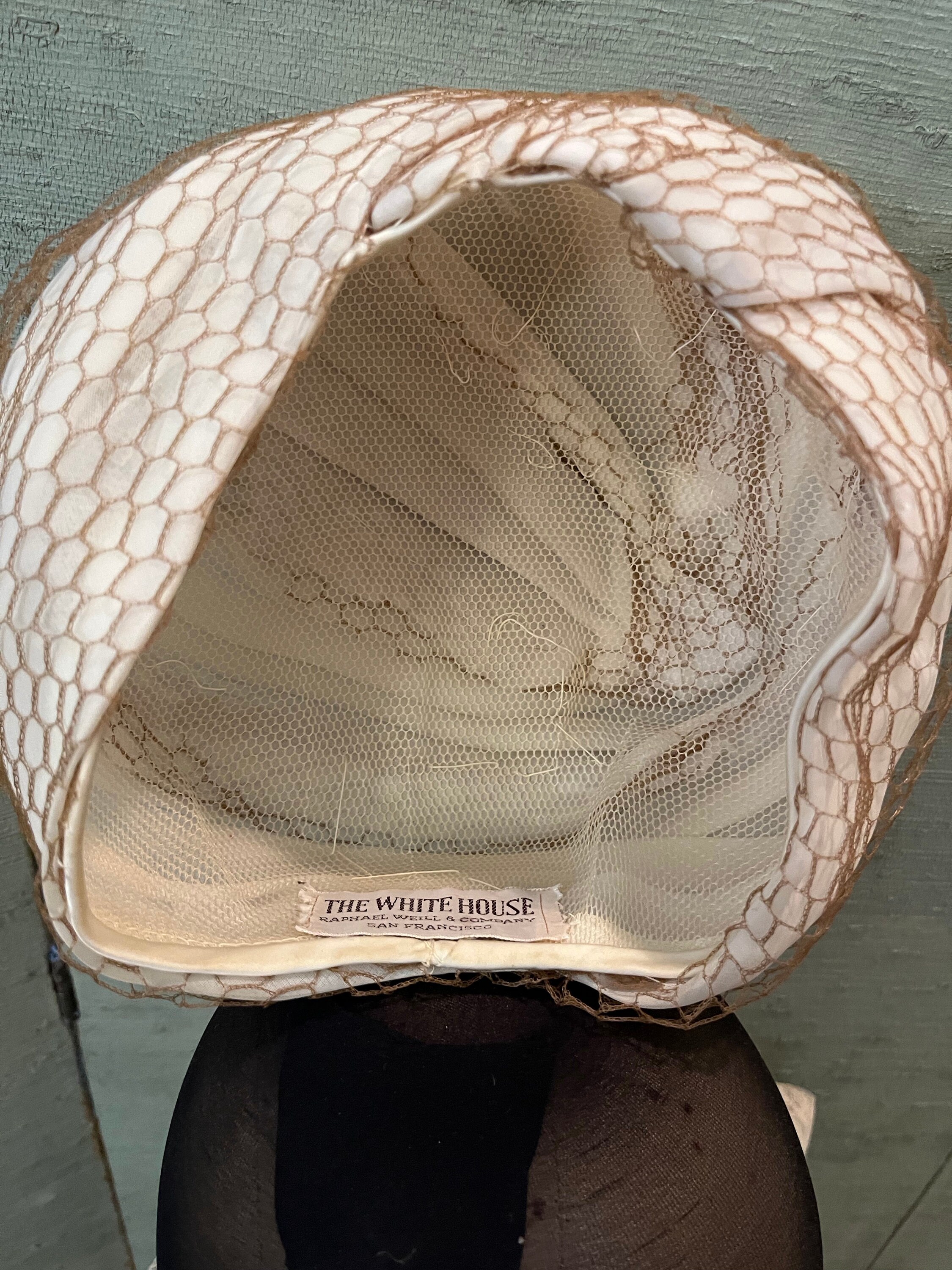 1980 Cloche Turban, White Silk Organdies With Tan Silk Netting, the ...